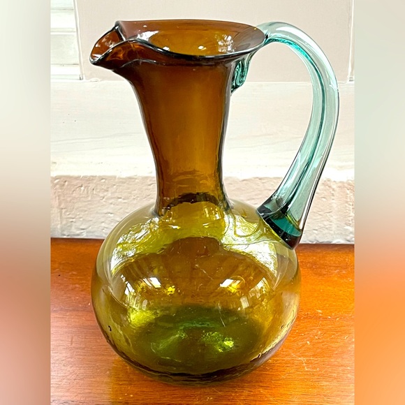 Dining | Multicolor Vintage West Virginia Glass Pitcher Hand Blown ...